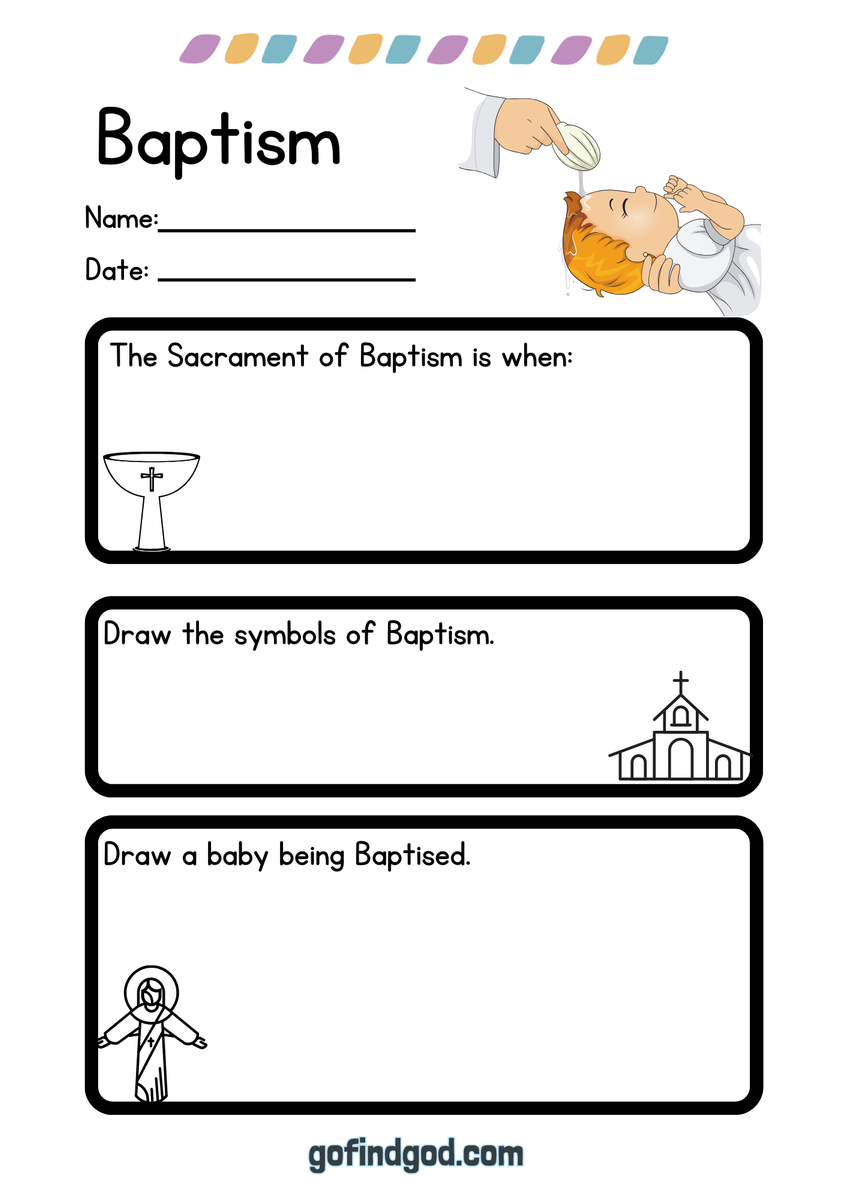 ️ 7 Sacraments of the Catholic Church – Sacrament of Baptism Workshee ...
