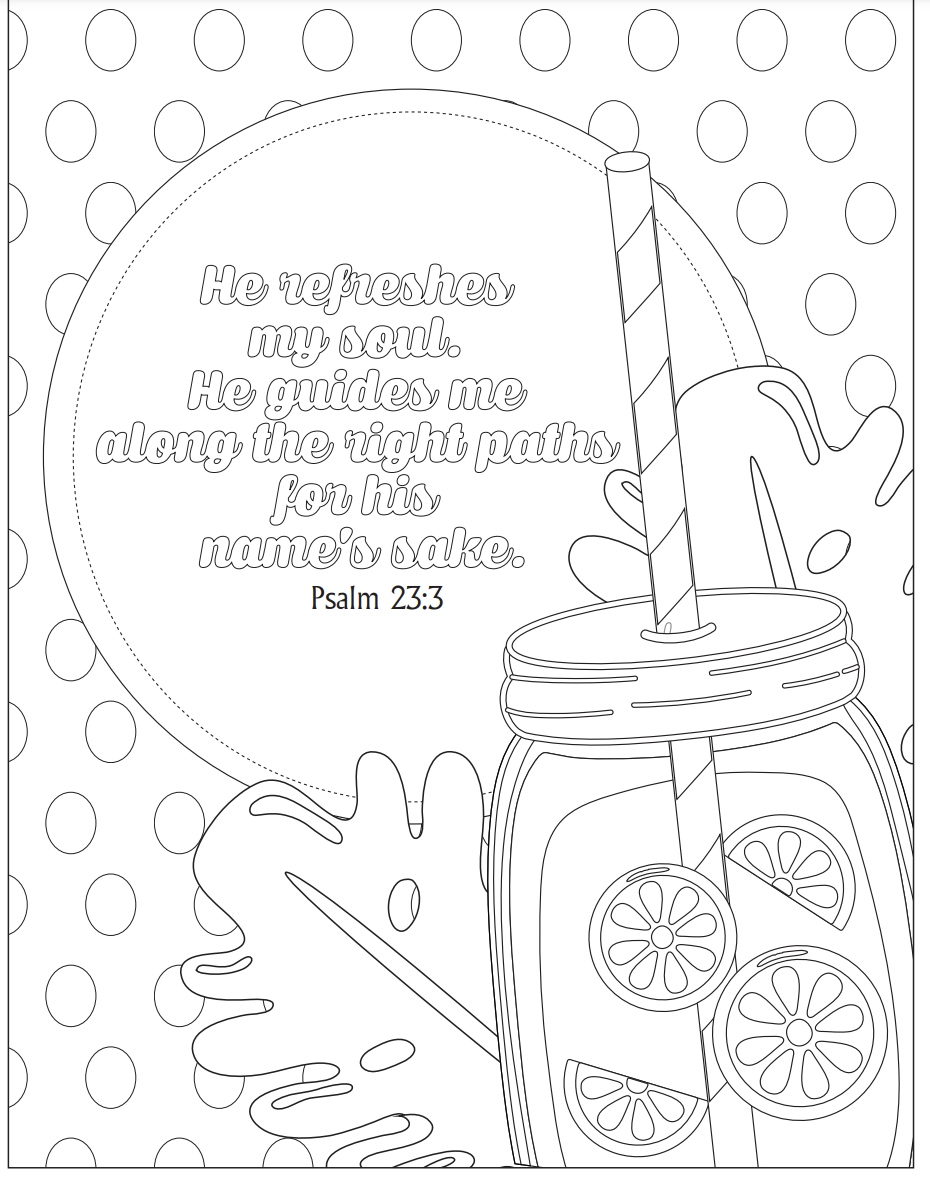 Bible Coloring - Psalm 23_3| gofindgod.com