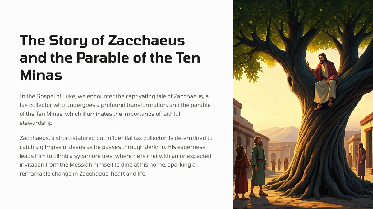 Luke 19:1-27 - The Story of Zacchaeus and the Parable of the Ten Minas ...