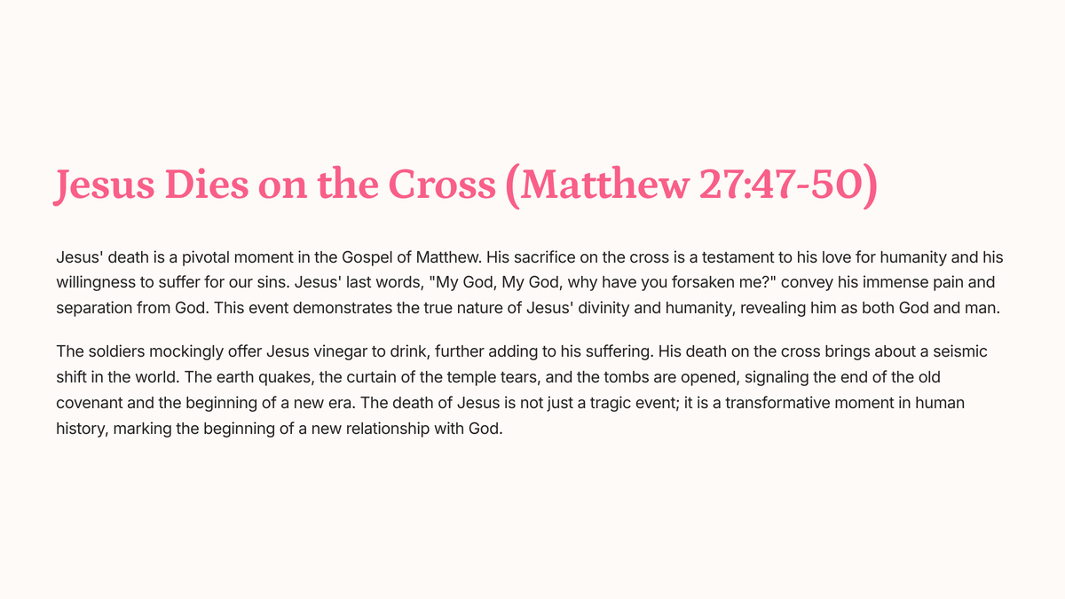 Matthew 27:45-66 - The Crucifixion and Burial of Jesus| gofindgod.com
