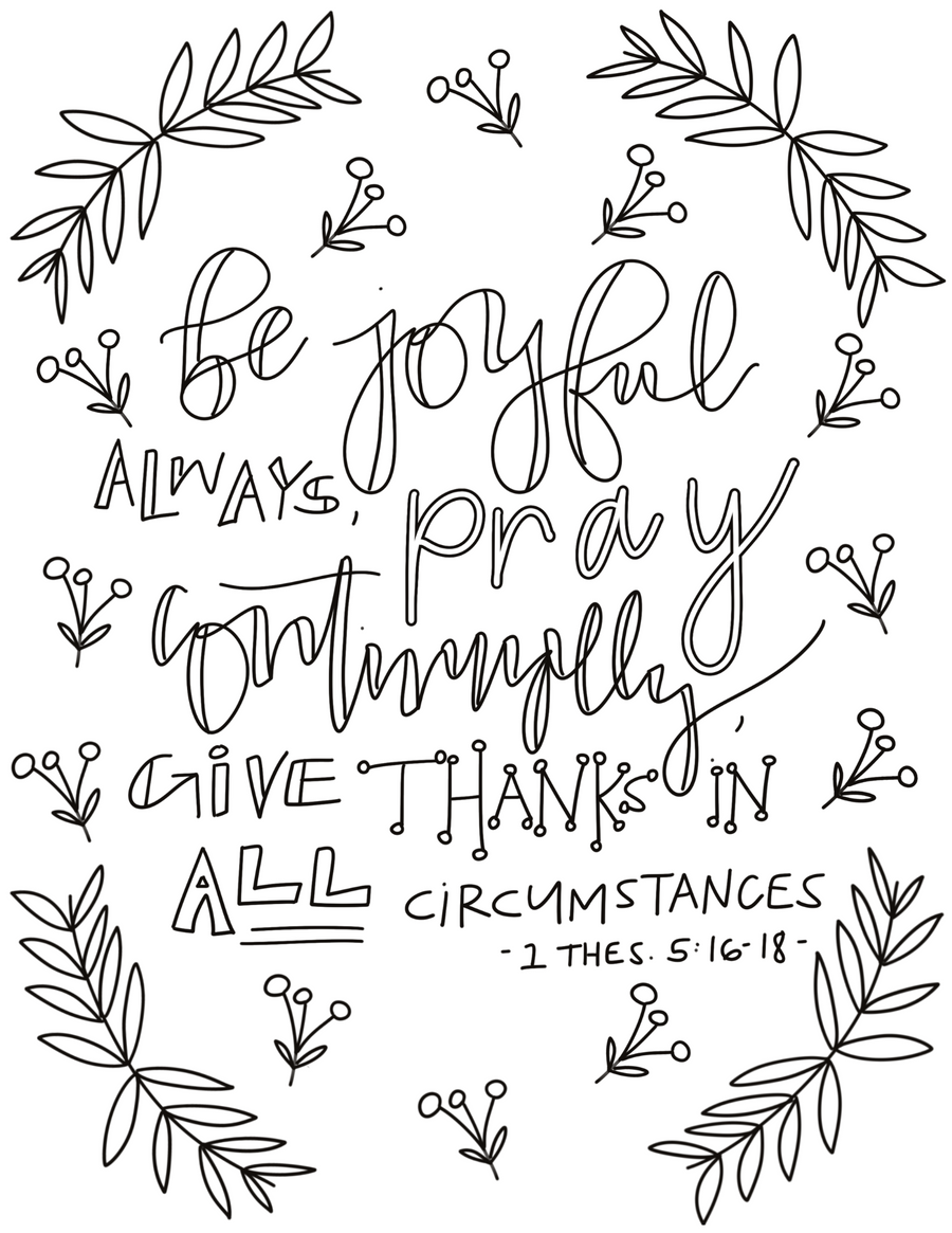 Bible Verse Coloring - Bible Verse Coloring - 1 Thessalonians 5 16 18 ...