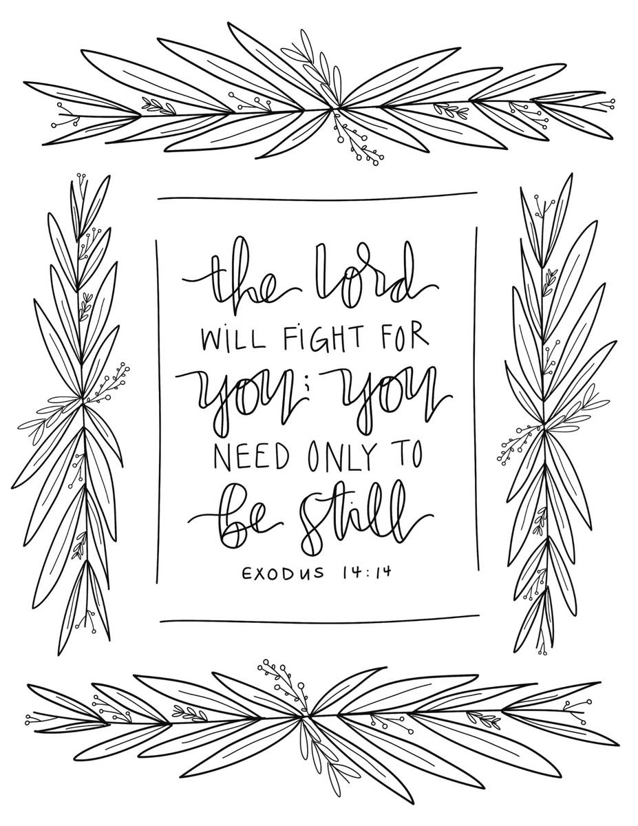 Bible Verse Coloring - Exodus 14 14| gofindgod.com