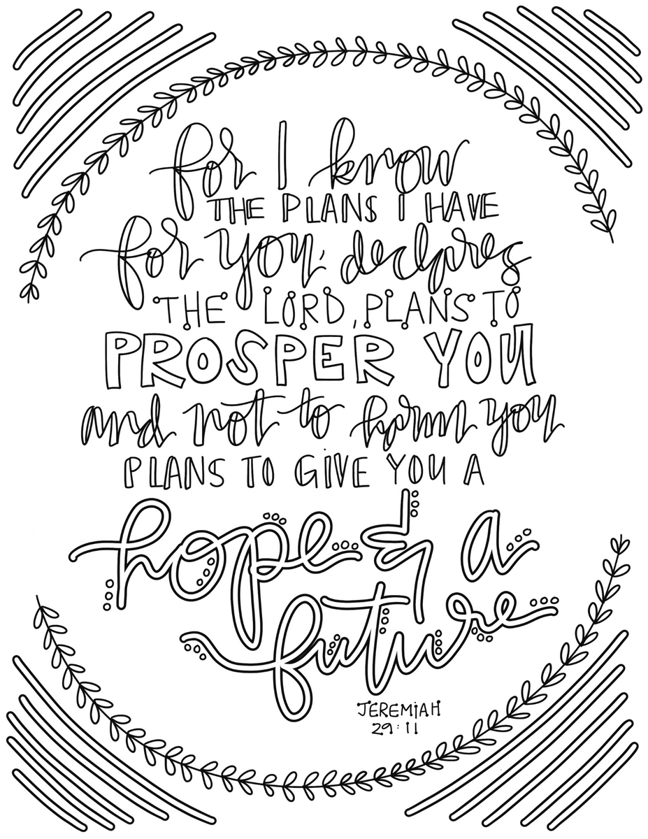 Bible Verse Coloring - Jeremiah 29 11| gofindgod.com