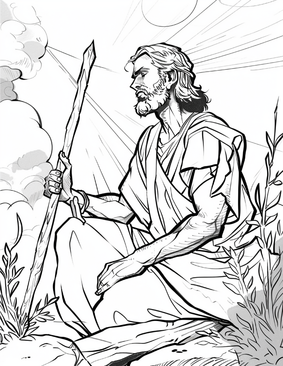 Prophet_with_Staff_Bible_Coloring| gofindgod.com